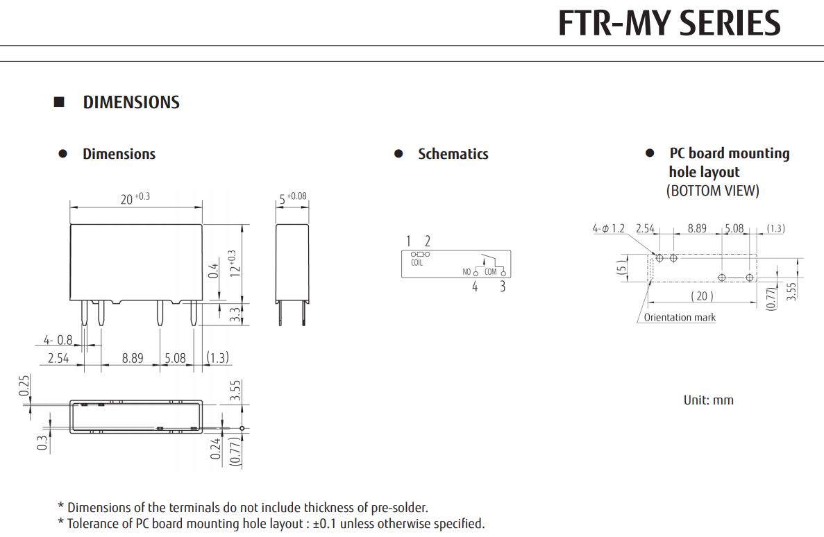 RELAY 2x277V 5A 24VDC FTR-MYAA024D RELAY-FTRMYAA024D