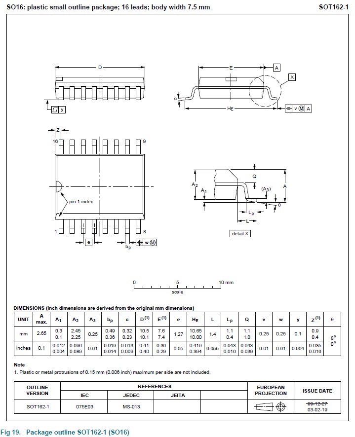 Távirányító 8-bit I/O expander for I2C-bus 16p. SO16 PCF8574AT/3.518 ...