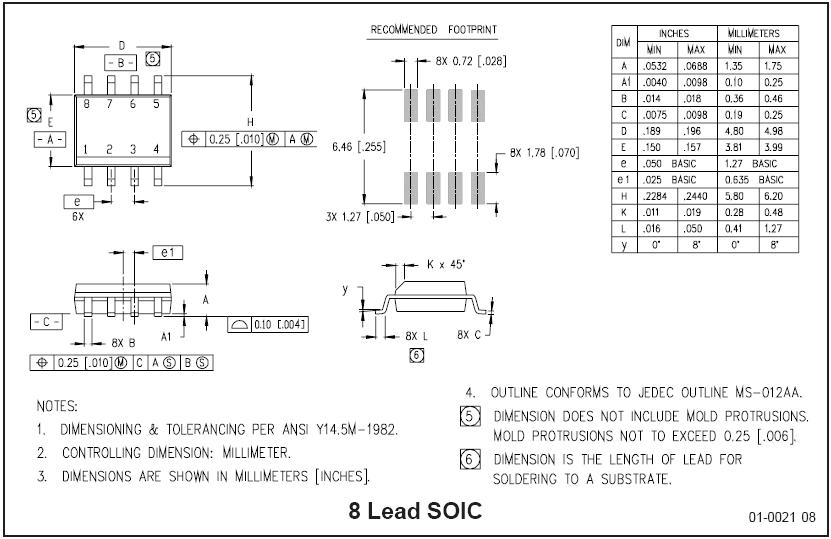 18V 500kHz SMT Smart Rectifier Control 8p SMD IR1167AS