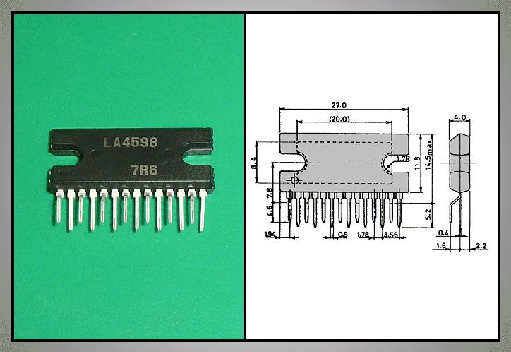 2x2.9W POWER AMP. 9V LA4598