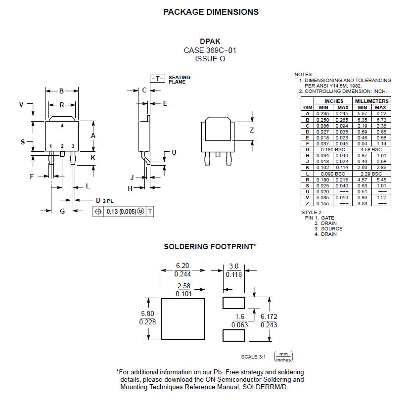 P-MOS SMD 60V 12A/36Ap.55W 0.155R NTD2955T4