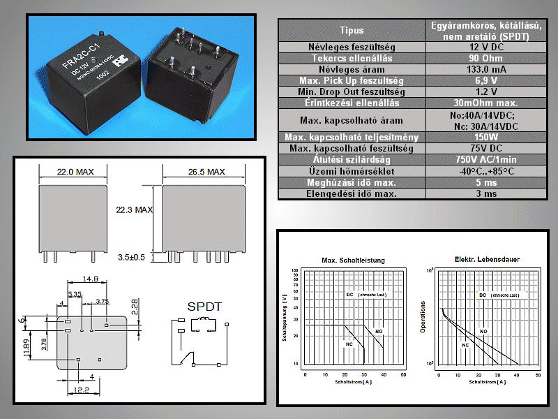 RELAY 1x14V 40A 12VDC FRA2C-C1-DC12 RELAY-FRA2C1C12
