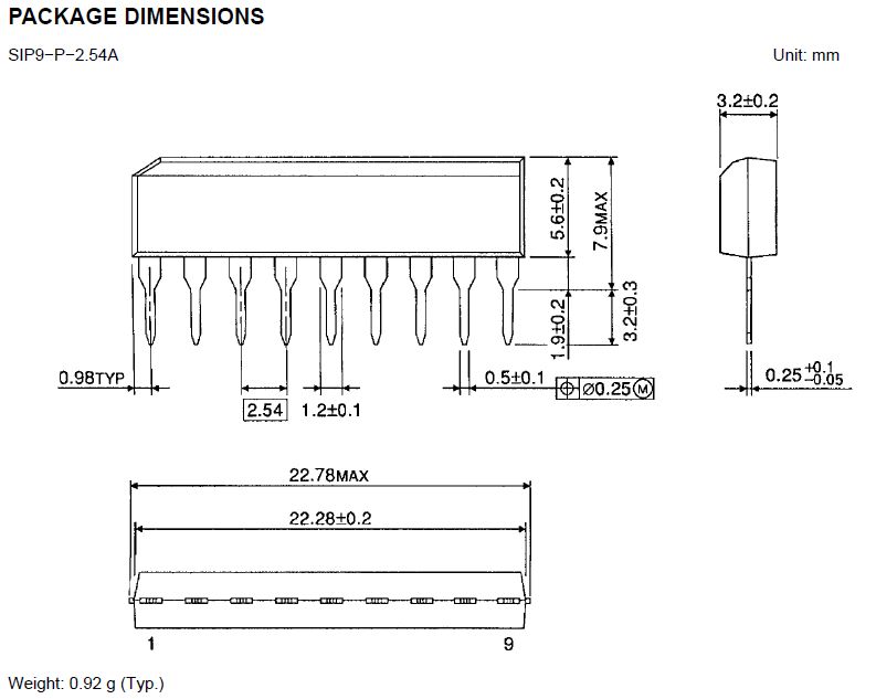 DC MOTOR CONTR.4.5-18V 0.5A 9p TA7291S