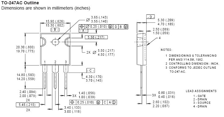 N-MOS 800V 7.8A/31Ap 190W 1.2R (4.7A) IRFPE50