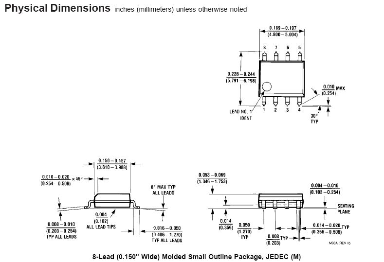 CMOS Dual OP-Amp.Vos:0.75-1.35mV 8p. LMC6482AIM