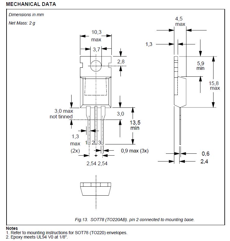 N-MOS 25V 45A/180Ap 86W 0.016R PHP45N03LT