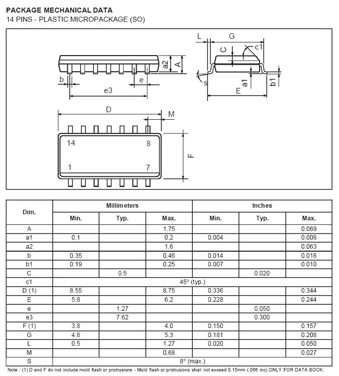 QUAD JFET INPUT OP-AMP 14p. SMD TL084CD