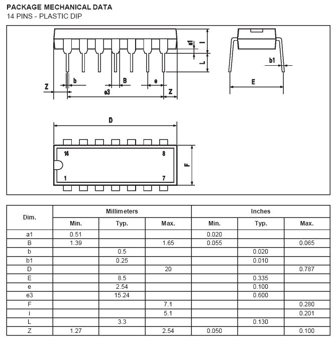 QUAD JFET INPUT OP-AMP 14p. TL084CN