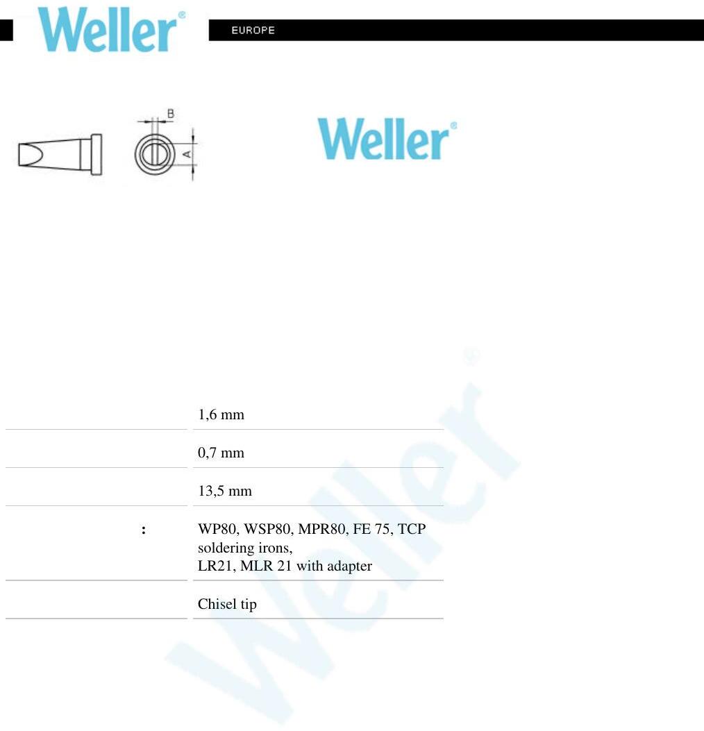 WELLER páka hegy WSP80 A:16mm B:07mm WEL.LT-A