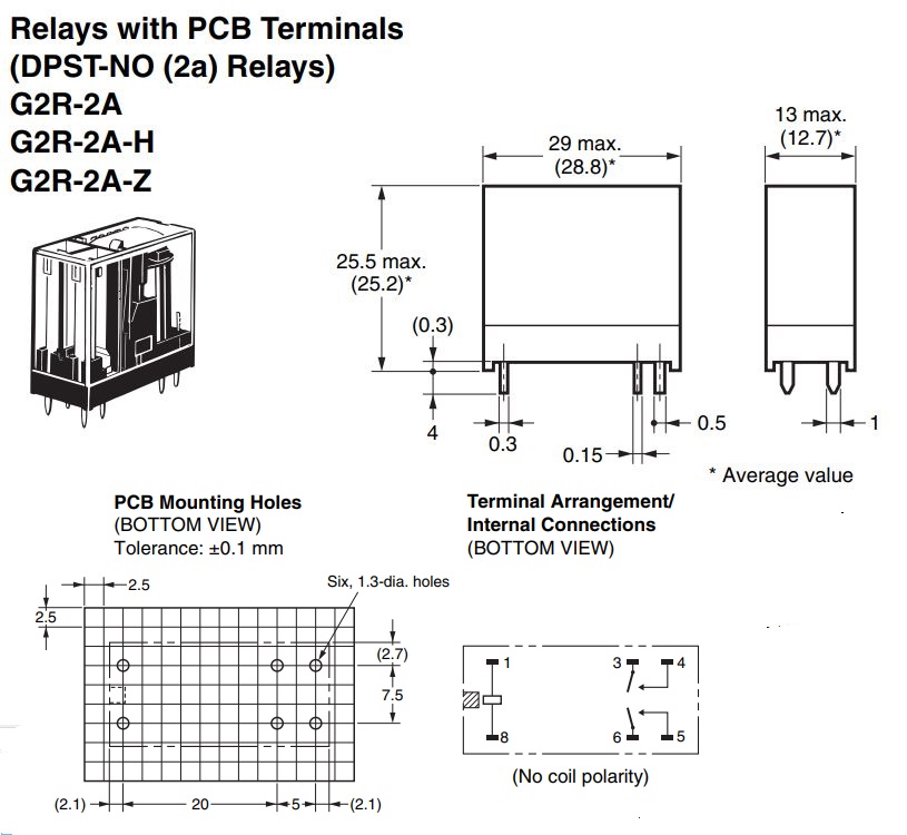 Relé 2x250V 5A 24VDC G2R-2A-24DC RELAY-G2R2A 24V