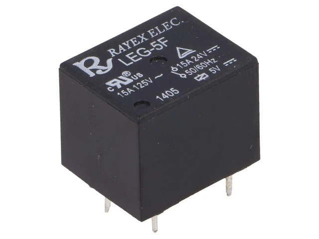 Relé 1x240V 15A 5VDC 5p. LEG-5F RELAY-LEG-05F