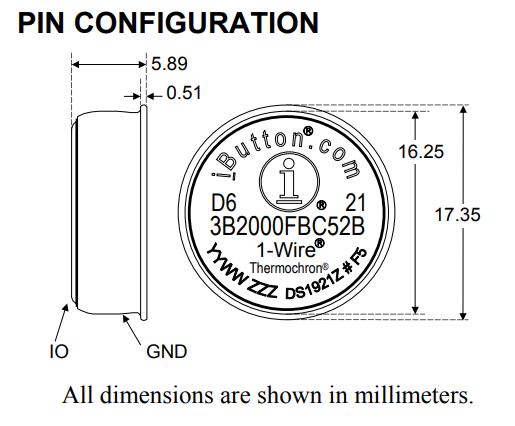 DS1921H-F5 Serial Number-iButton 64bit Thermochron F5 2p. DS1921H-F5 ...